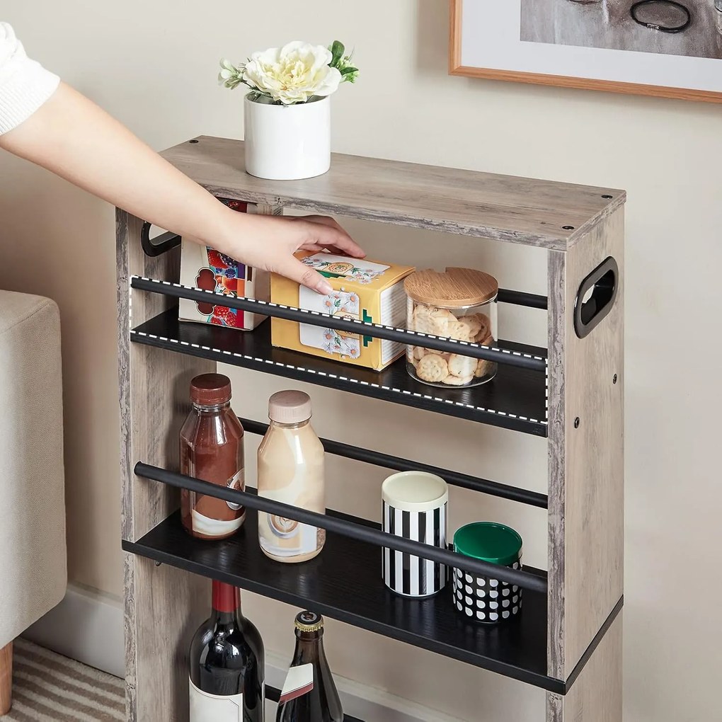 Pojízdný kuchyňský regál Vasagle Tonari 45 cm šedý