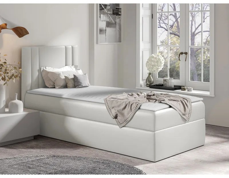 Jednolůžková postel Neresko Mini, Strana: levá, Rozměr postele: 90x200, Barva:: ekokůže Soft 020 (grafit)