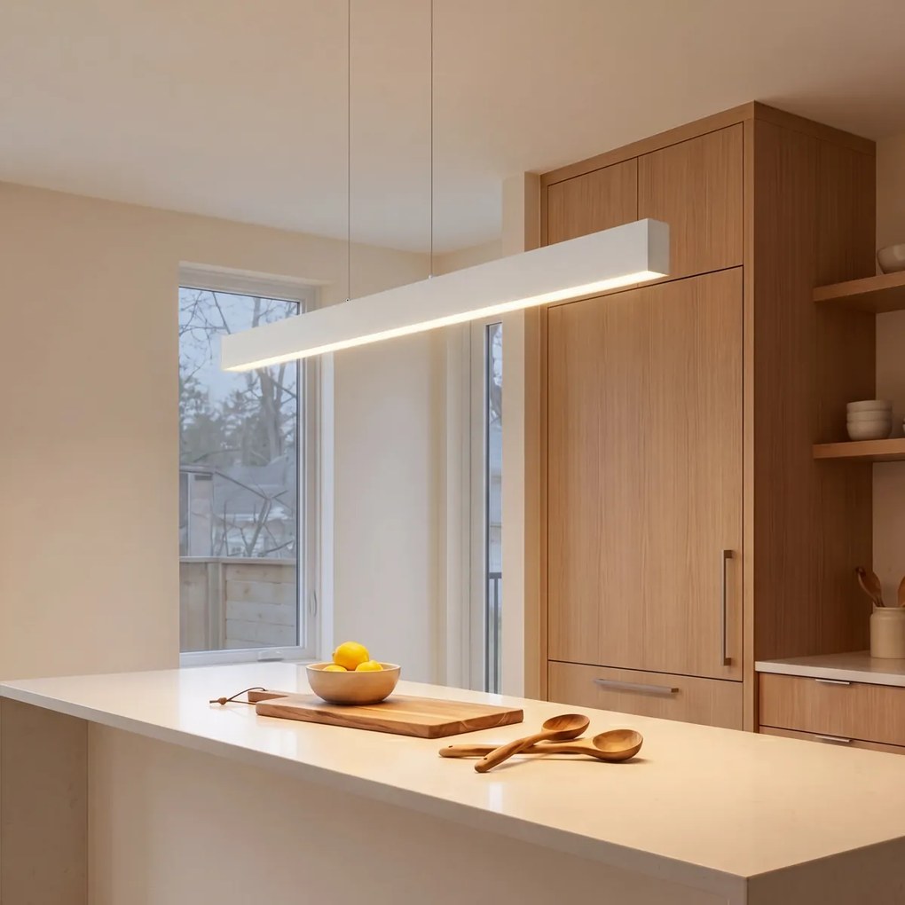 Závěsné svítidlo bílé vč. LED 3-stupňové stmívatelné 2700-4000K s přepínačem - Keane