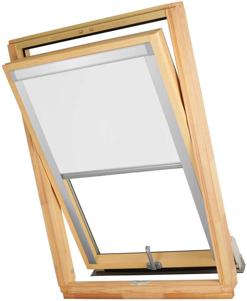 Dekodum Termoizolační roleta na střešní okno typu FAKRO 78x160 Barva látky: White Silver, Barva profilu: Bílá