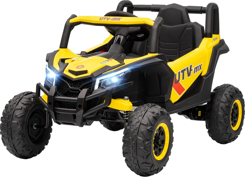 AIYAPLAY Dětské elektrické auto UTV 12 V, dětský elektrický buggy s dálkovým ovládáním, 96 x 61 x 56 cm, žlutá