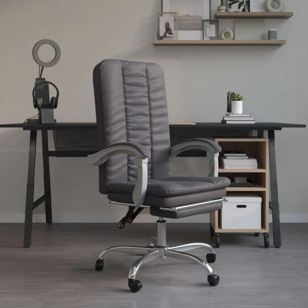 vidaXL Polohovací kancelářská židle umělá kůže [349721] Barva: Bílá