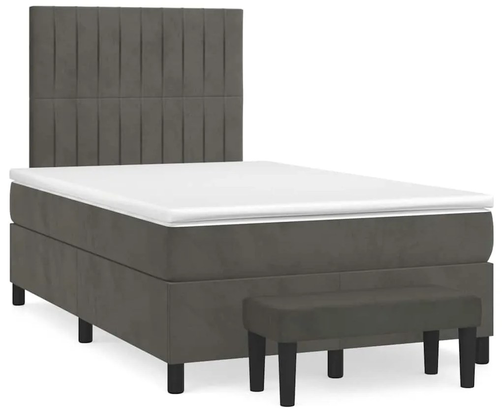 Box spring postel s matrací tmavě šedý 120x190 cm samet 3270482