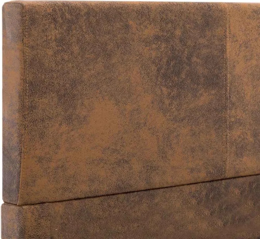 Rám postele hnědý umělá broušená kůže 100 x 200 cm 284781