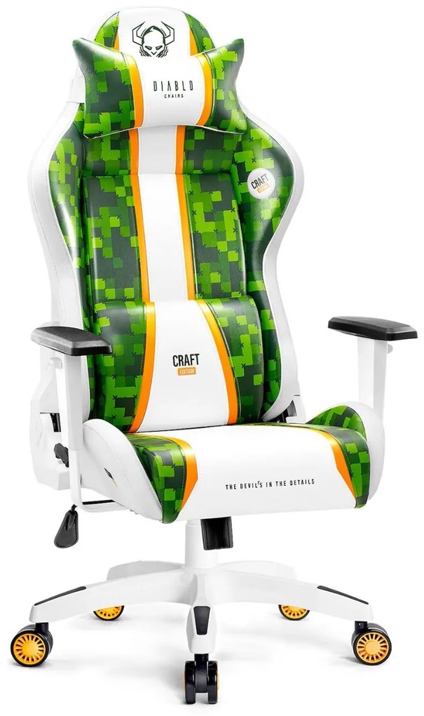 Diablo Chairs - Herní křeslo Diablo X-One 2.0 Normal: Craft Edition bílo-zelené