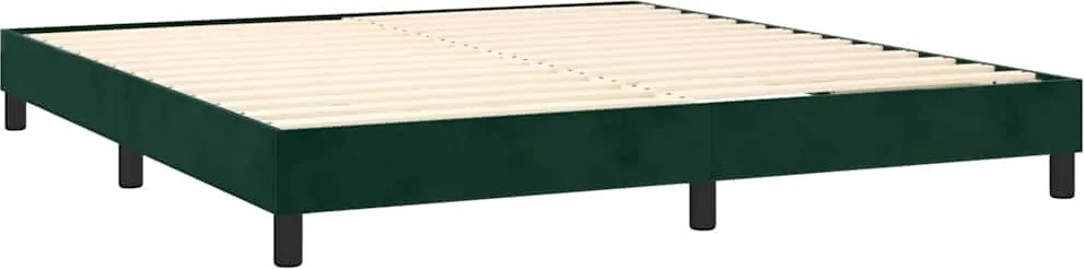 Box spring postel s matrací tmavě zelená 160x200 cm samet 3131090
