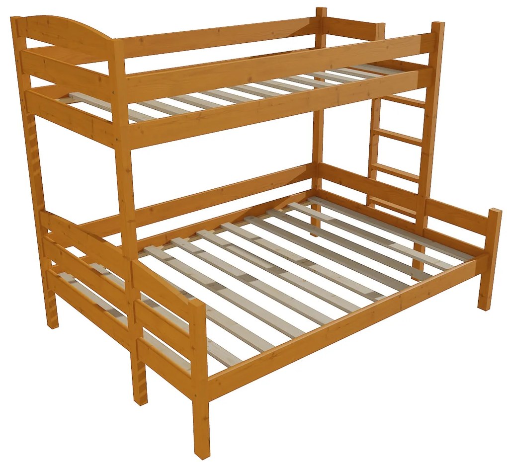 Vomaks Patrová postel s rozšířeným spodním lůžkem PPS 001 Rozměr: 90/120 x 200 cm, Barva: barva bílá, Varianta: vlevo