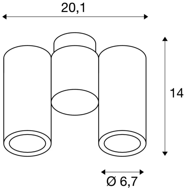 SLV Enola_B, bílé spotové stropní svítidlo s nastavitelnými reflektory, 2x50W GU10, výška 14cm