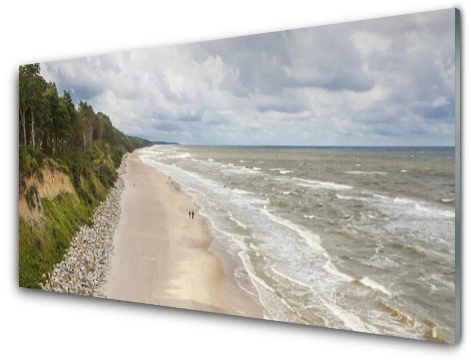 Obraz na skle Pláž Moře Strom Příroda 120x60 cm