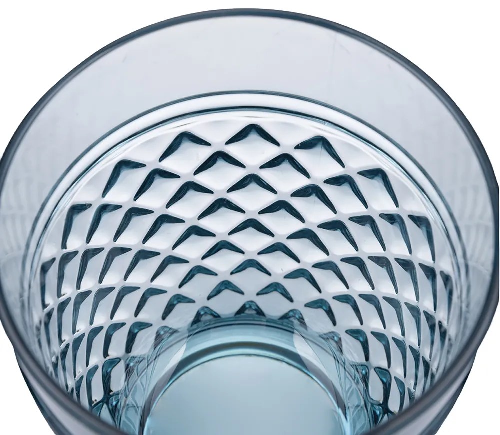 VILLA D’ESTE HOME TIVOLI Set sklenic na vodu Oceán 4 kusů, odstíny modré, broušený, 400 ml