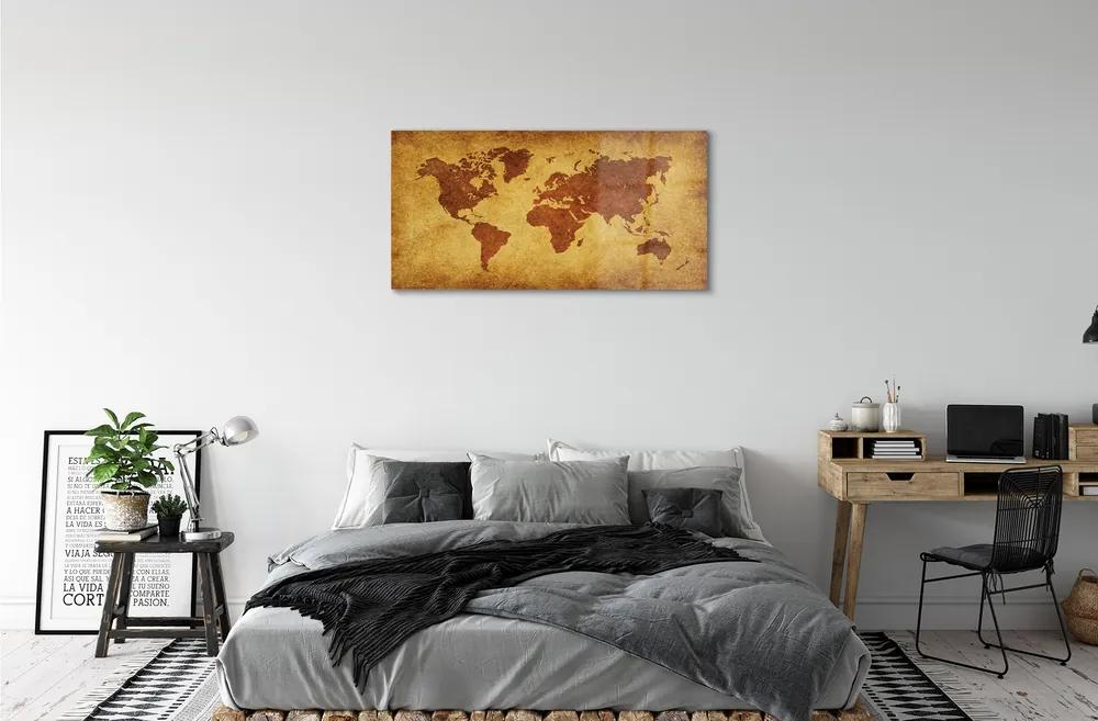 akrylový obraz Starý hnědý mapa 100x50 cm