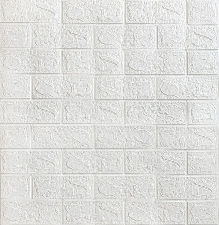 Samolepicí omyvatelný 3D obklad bílá cihla PB3501 | 70x77 cm