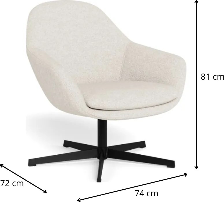 Otočné designové křeslo Claremore krémové