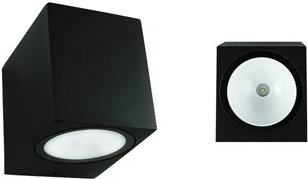 Led světlo mcled led svítidlo revos s, 3w, 4000k, ip65, černá barva