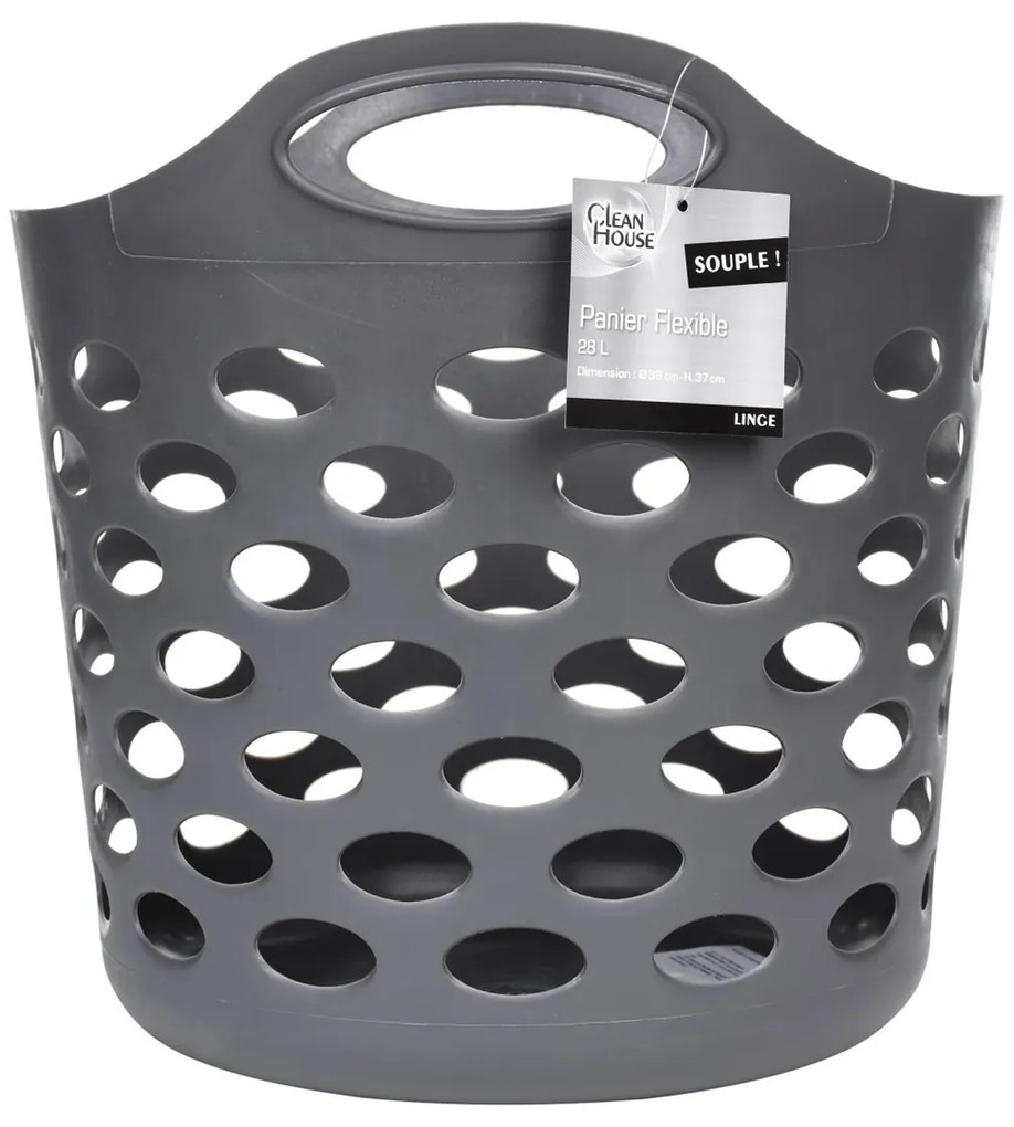 Koš na prádlo FLEX 28 L šedý