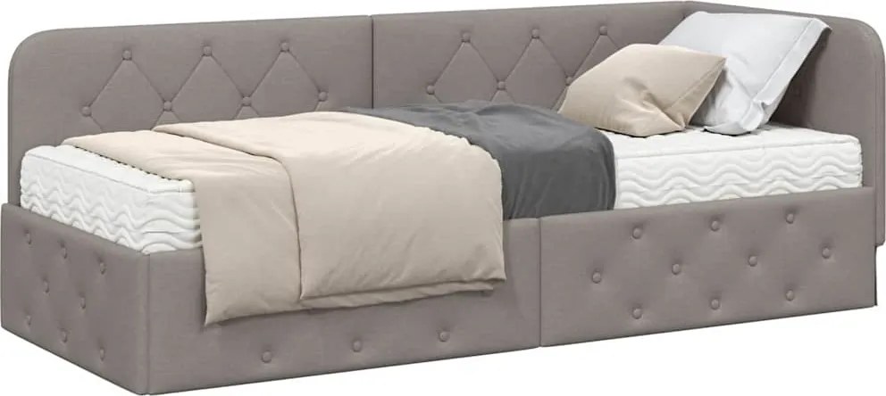 Rohový rám postele Taupe 80 x 200 cm textil 3394034