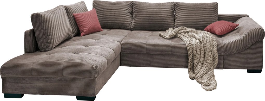 XXXLutz ROHOVÁ SEDAČKA, textil, šedohnědá P & B - Sedací soupravy - 002310006721