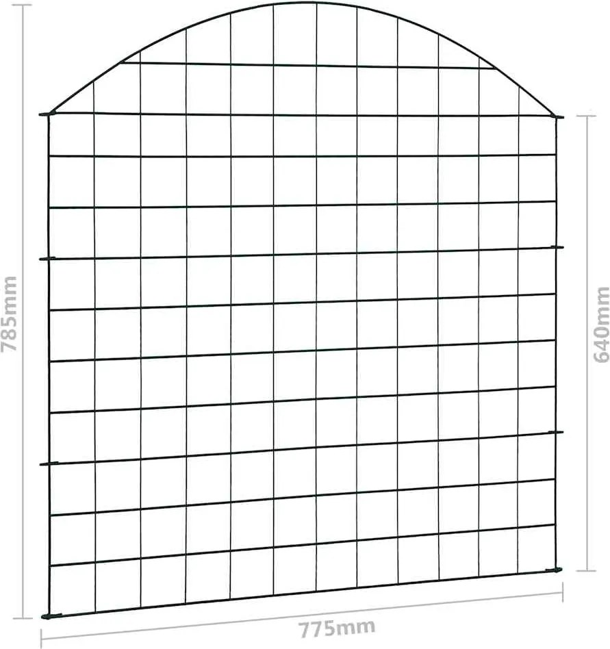 Obloukový zahradní plot 77,5 x 78,5 cm zelený 146103