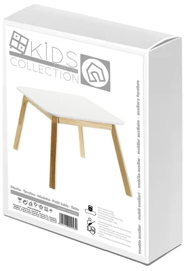 Dětský stolek s bílou deskou 55x55 cm – Casa Selección
