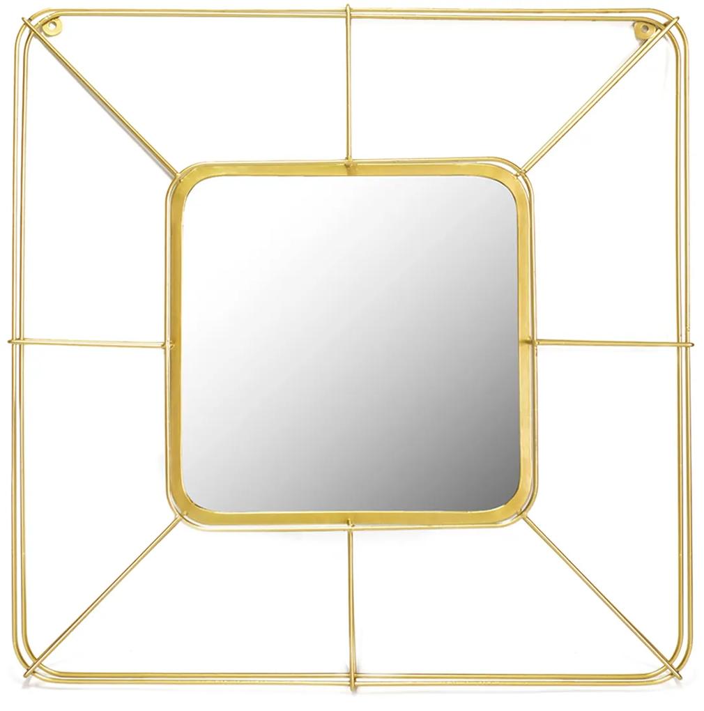 Nástěnné Zrcadlo Zlaté Závěsné Art Deco SCHEMA