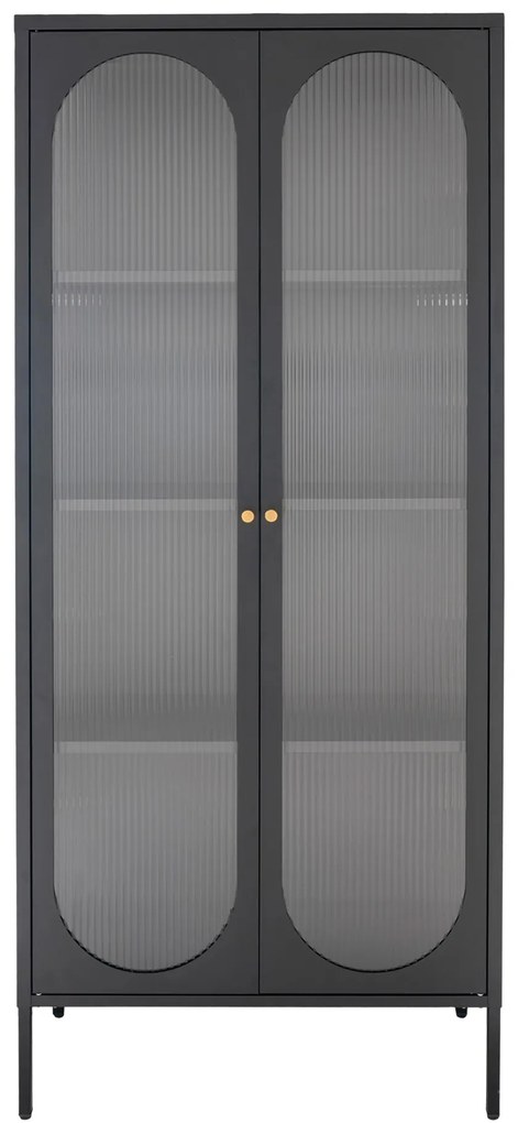 House Nordic Prosklená černá vitrína ADELAIDE 180cm 3001200