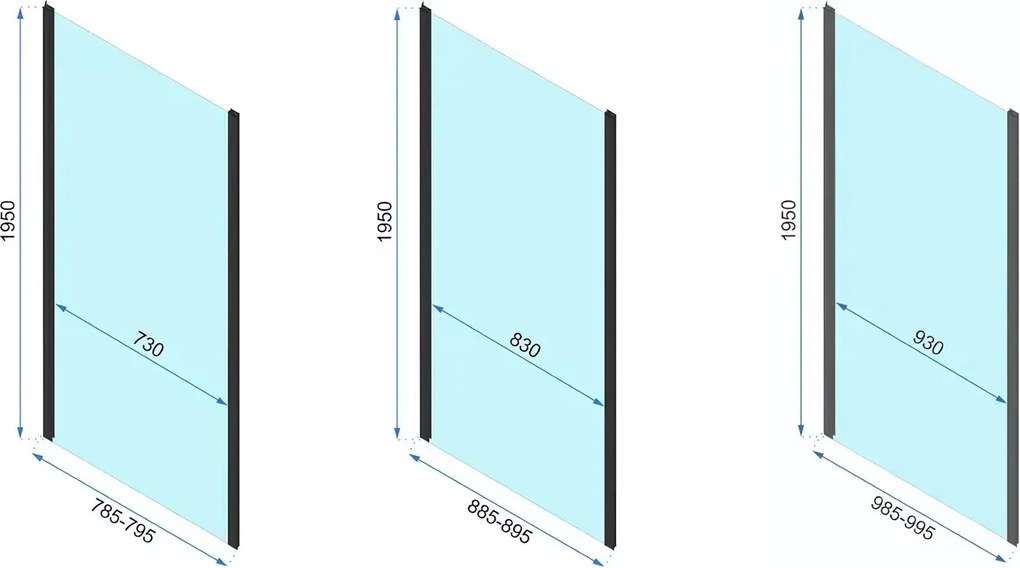 Rea Rapid Slide - sprchový kout s posuvnými dveřmi 110(dveře) x 80(stěna), čiré sklo, černý profil, KPL-09856