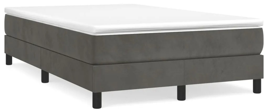 vidaXL Box spring postel tmavě šedá 120 x 200 cm samet