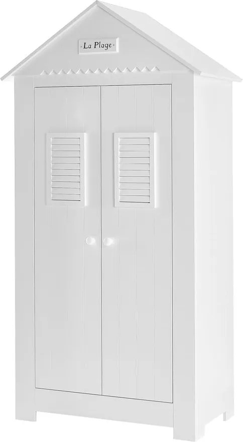 Vysoká bílá dvoudveřová šatní skříň Pinio Marseille
