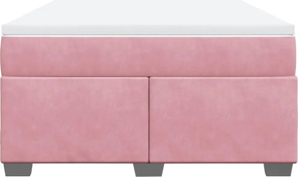 Box spring postel s matrací růžová 160x200 cm samet 3285298