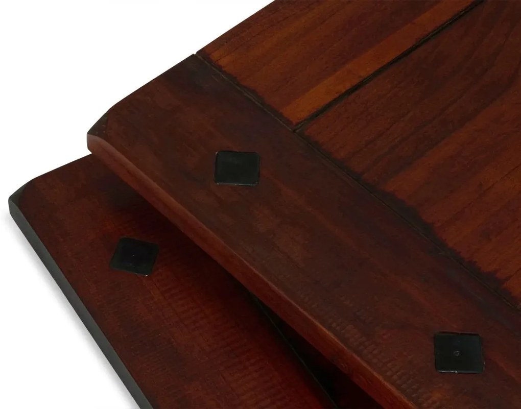 furniture-nabytek.cz - Masivní připínací talíř Catello z borovice, lakovaný, hnědý – sada 2 ks