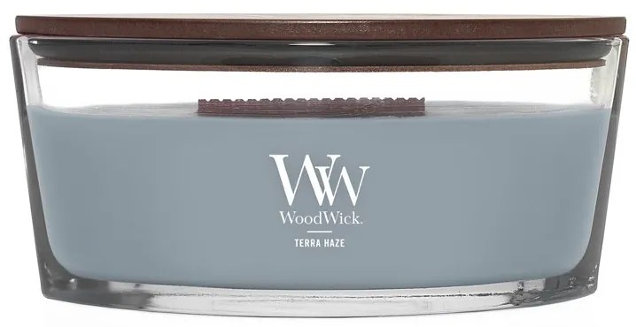 WoodWick vonná svíčka s dřevěným knotem Elipsa Terra Haze 453,6g