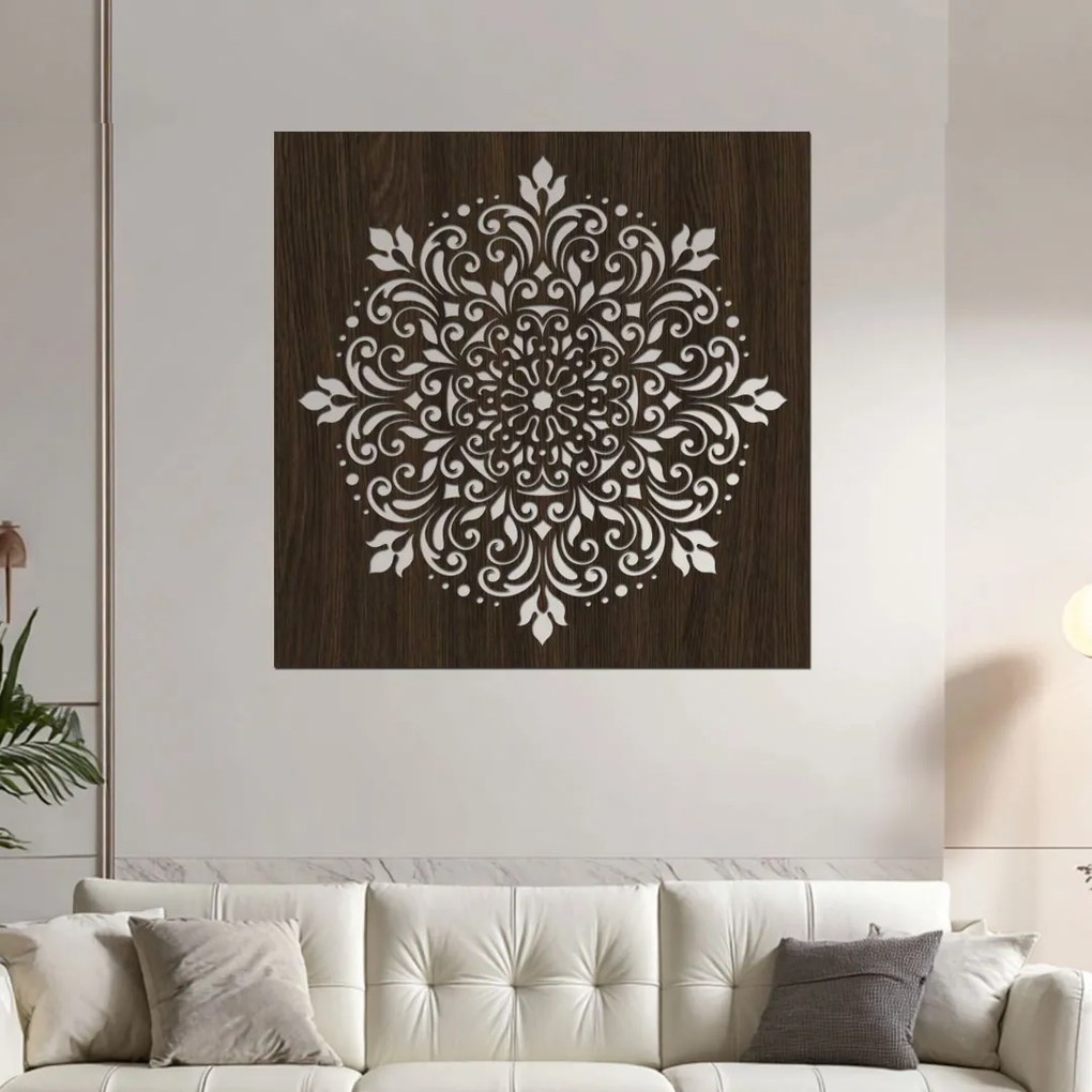 dřevo života Dřevěná mandala LÁSKYPLNÉHO DOMOVA Zvolte rozměr (cm): 40x40, Zvolte barvu dekoru: Bílá