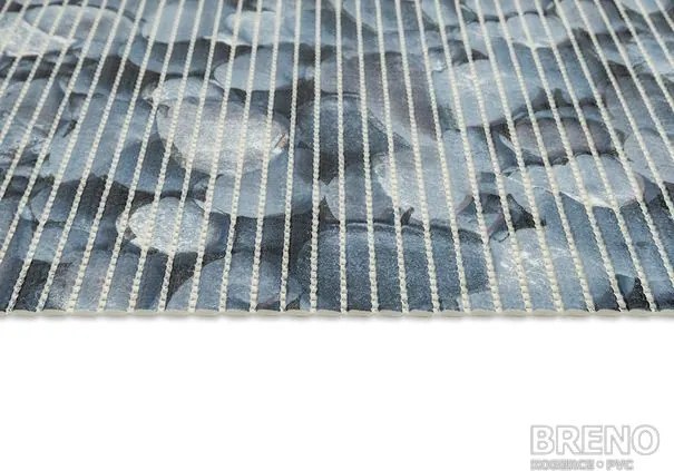 Breno Koupelnová pěnová předložka SOFTY-TEX 79910.7 oblázky, šíře 130 cm, Šedá/Modrá