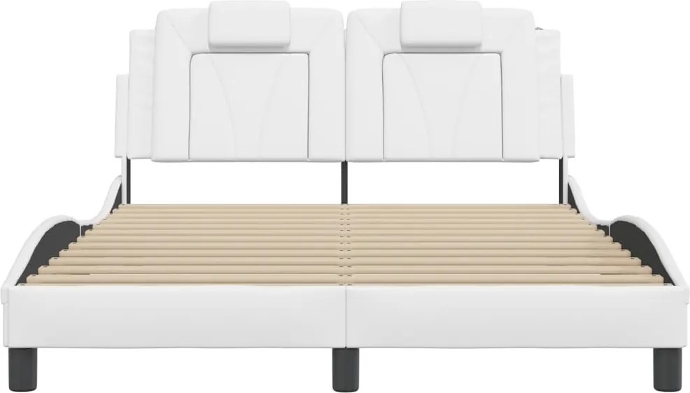 Rám postele Viana s LED bez matrace bílý 140 x 190 cm 3214016