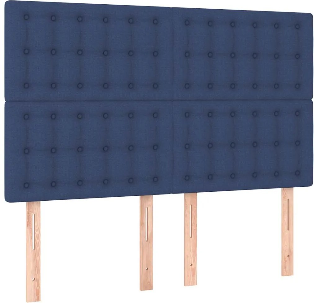 Box spring postel s matrací modrá 140x200 cm textil 3128851