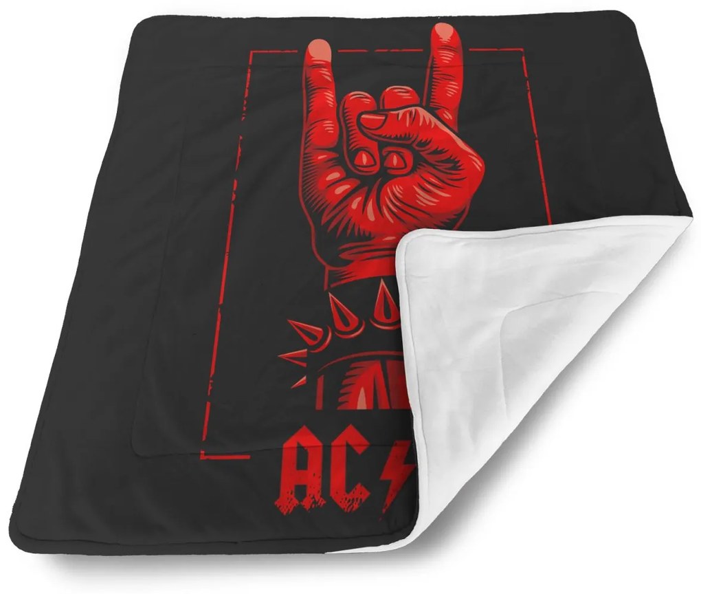 Sablio Deka pro miminko ACDC Červená ruka - 80x100 cm