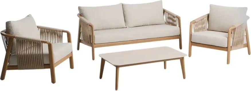 Béžový hliníkový zahradní lounge set pro 4 osoby Sirte – Kave Home