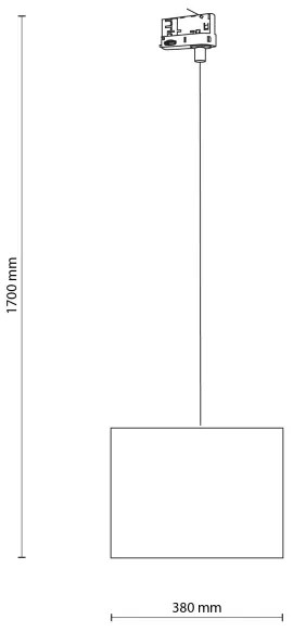 Lustr na lanku 3-fáz. lišto. systému TRACER 1xE27/15W/230V pr. 38 cm černá/bílá