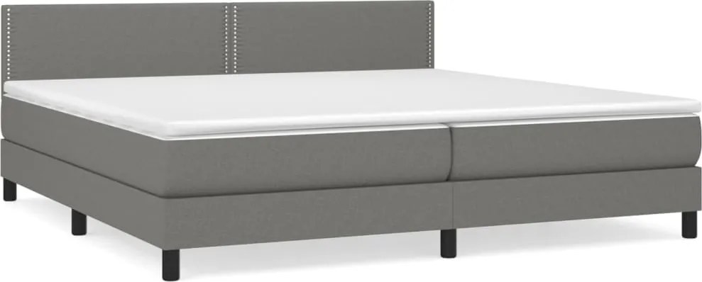 Box spring postel s matrací tmavě šedá 200x200 cm textil 3140002