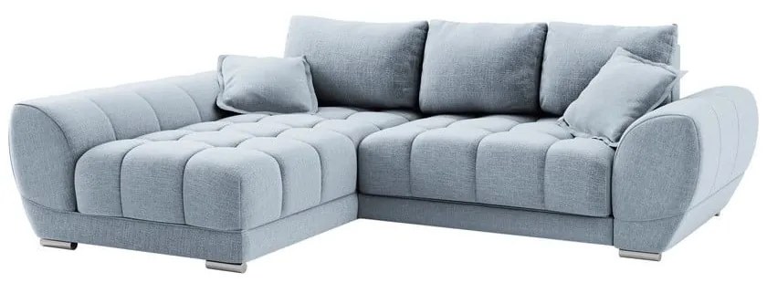 Světle modrá rozkládací rohová pohovka Windsor & Co Sofas Cloudlet, levý roh