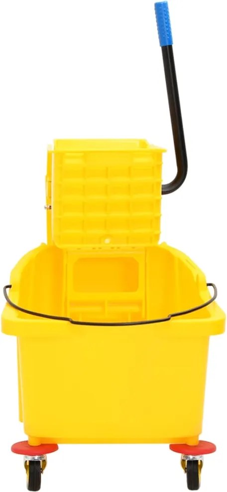 Kbelík na mop se ždímačkou a kolečky žlutý 36 l polypropylen 154461