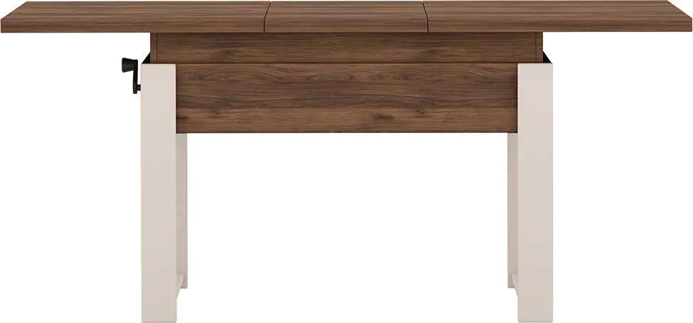 Rozkládací polohovací konferenční stolek HOGO 3v1 | 120-157x62,5-74,5x67 cm | síla horní desky 32 mm | ořech/nohy kašmír