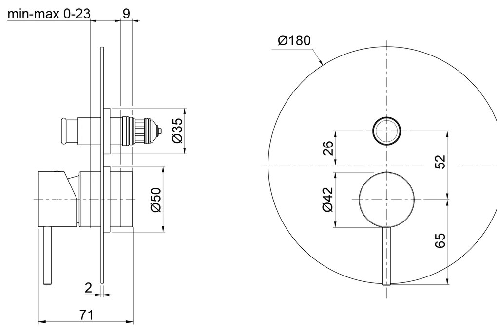 Sapho Sapho, ULTRAMIX podomítková sprchová baterie, 2 výstup, chrom, UT042