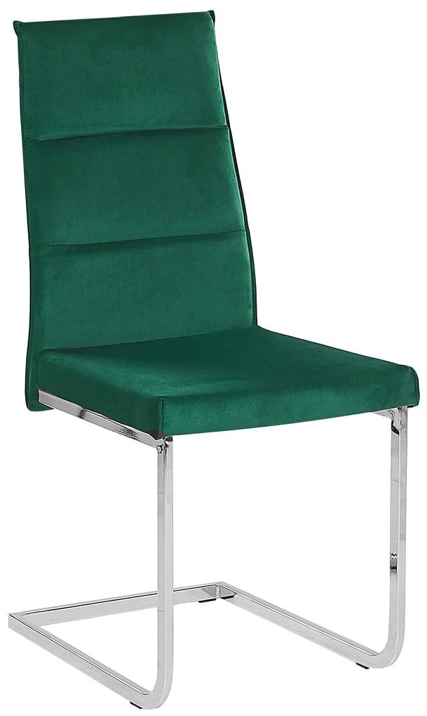 Sada sametových jídelních židlí zelená ROCKFORD Beliani