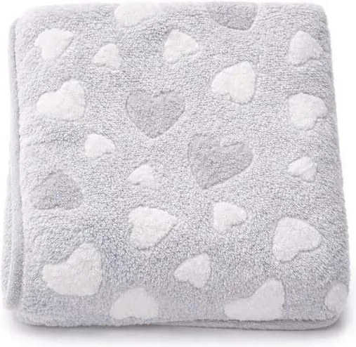 Dětská deka New Baby 80x90 heart grey