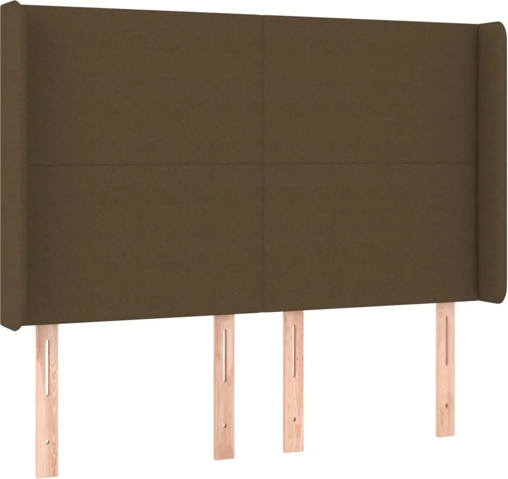 Box spring postel s matrací a LED tmavě hnědá 140x200 cm textil 3138720