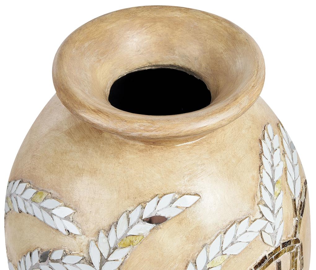 Pálená hlína Dekorativní váza 54 Béžová SINAMAR Beliani