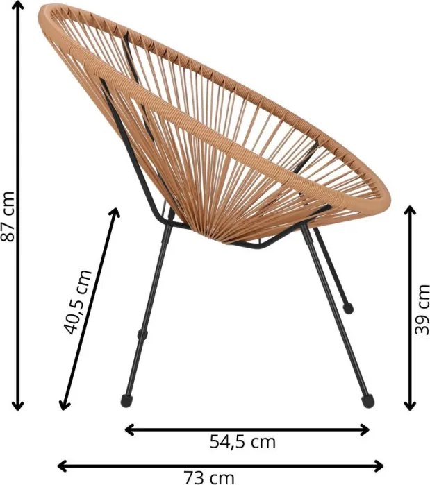 Ratanové zahradní křeslo SPRINGOS LOA GF0084 hnědé