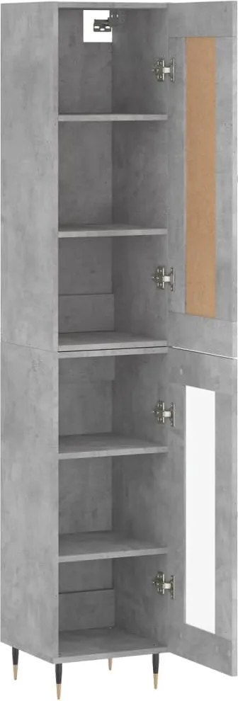 Skříň highboard betonově šedá 34,5x34x180 cm kompozitní dřevo 3200373