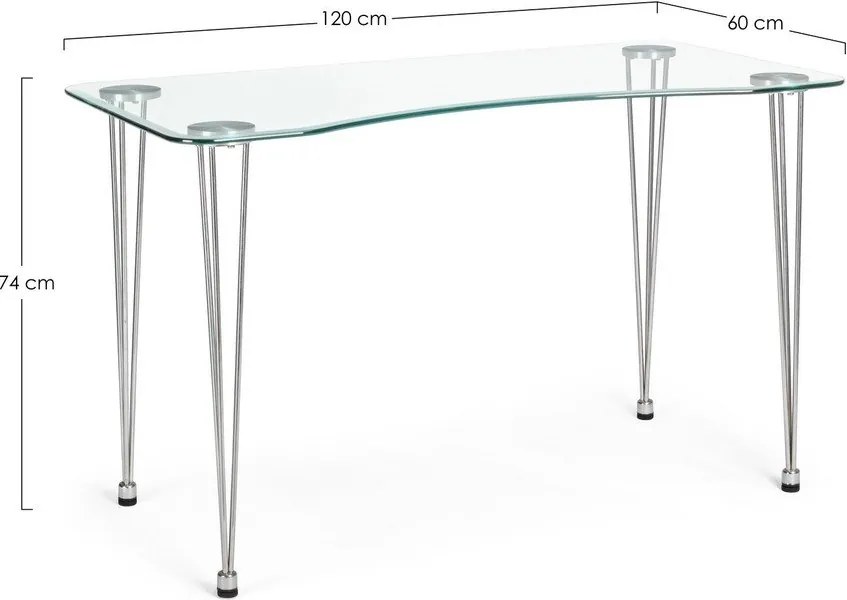 Pracovní stůl se skleněnou deskou 60x120 cm Rondo – Bizzotto